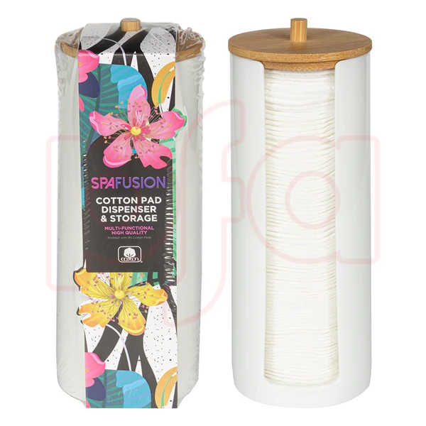 Spa Fusion 80CT Round Cotton Pads with Vanity Organizer - Personal Care