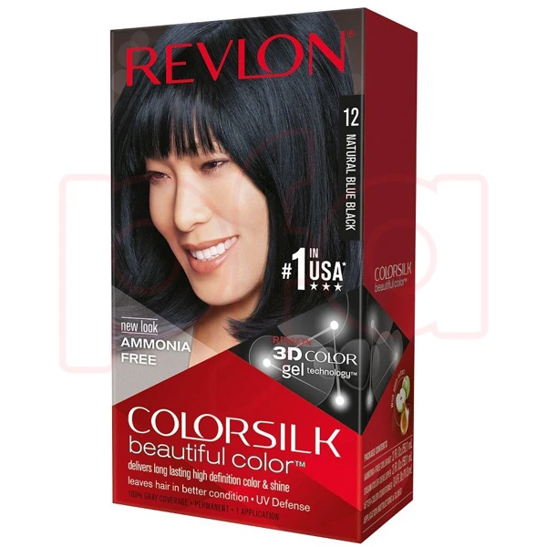 Revlon ColorSilk Hair Color #12 Natural Blue Black - Cosmetics