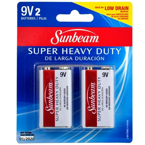 Sunbeam Battery 2PK 9V - Electronic