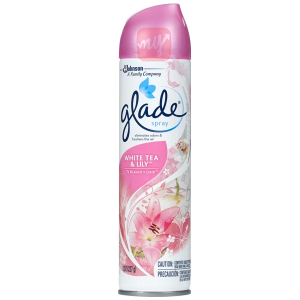 Glade 8oz Aerosol White Tea & Lily - Candle & Air Freshen
