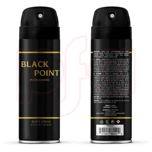 Men's Body Spray Aerosol 6.76oz BLACK POINT - Perfume